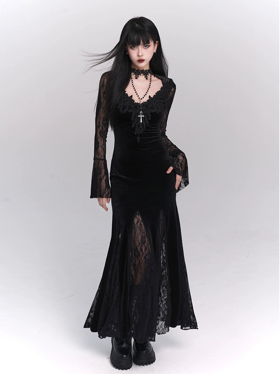 Gothic Red & Black Maxi Dress - Birthday & Party Style | Sanhoostudio ...