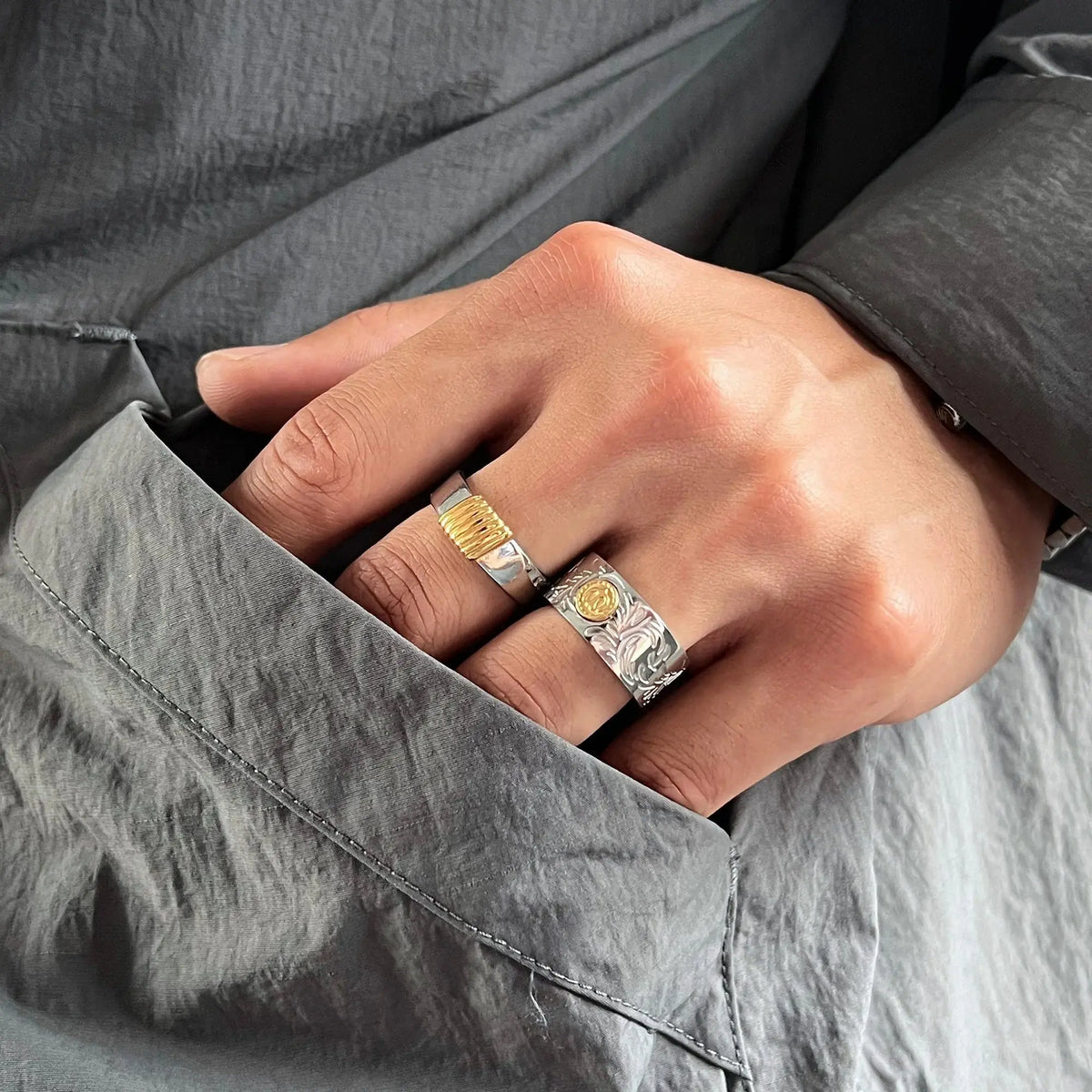 Titanium Contrast Ring - ArtsKoreanMan – sanhoostudio